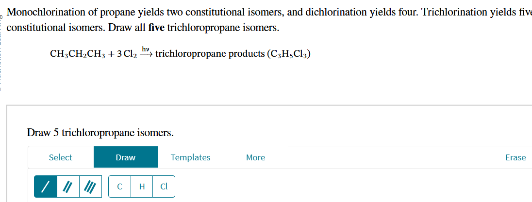 Solved Monochlorination of ﻿propane yields two | Chegg.com