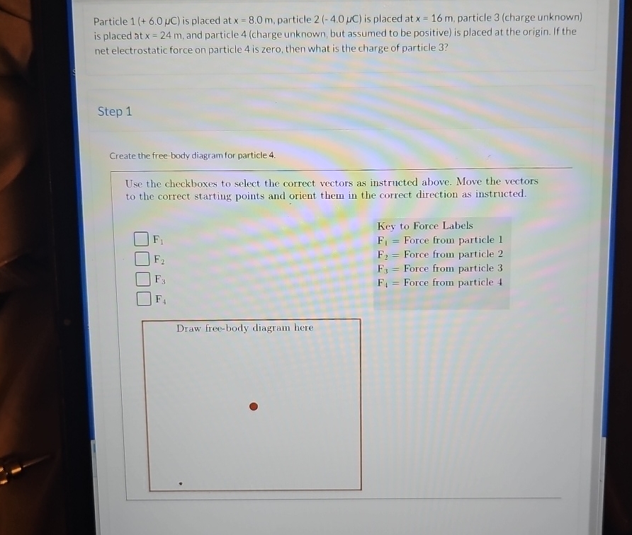 Solved Particle 1(+6.0μC) ﻿is placed at x=8.0m, ﻿particle | Chegg.com