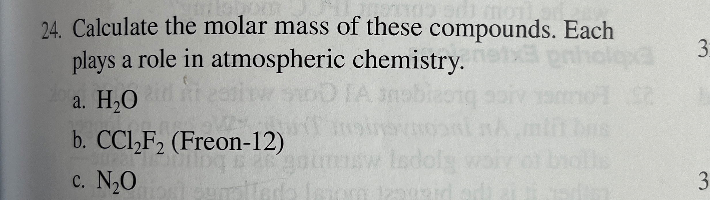 Solved Calculate the molar mass of these compounds. Each | Chegg.com