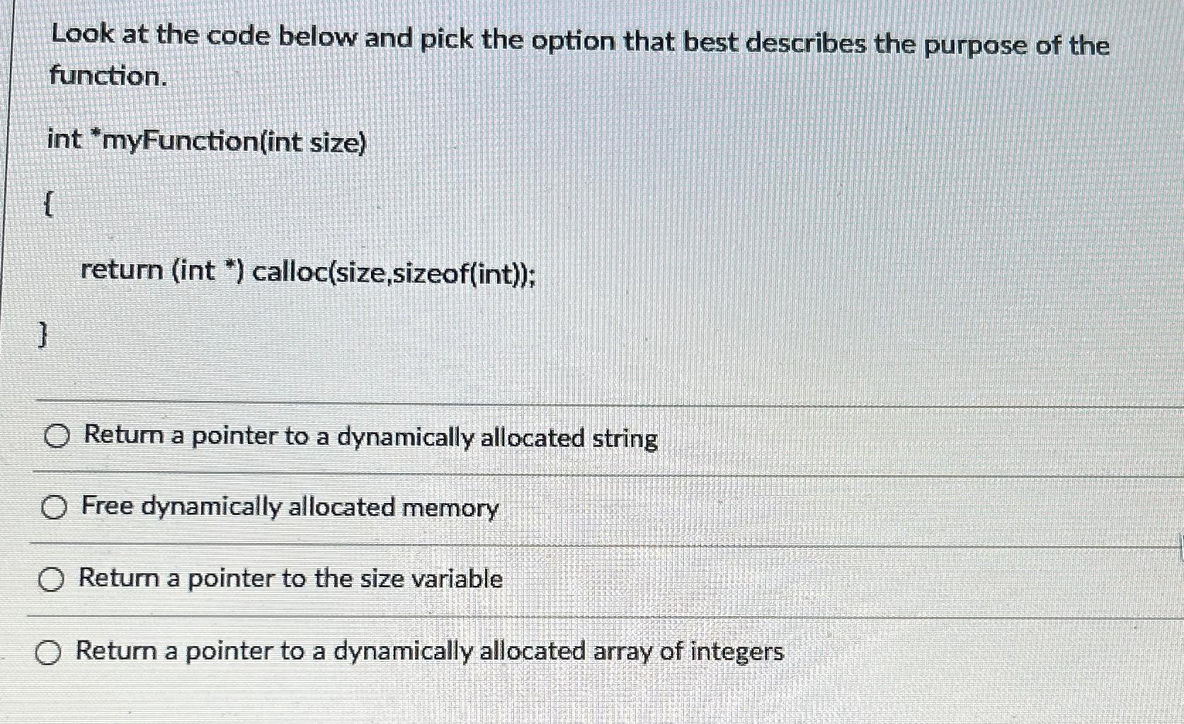 Solved Look At The Code Below And Pick The Option That Best 