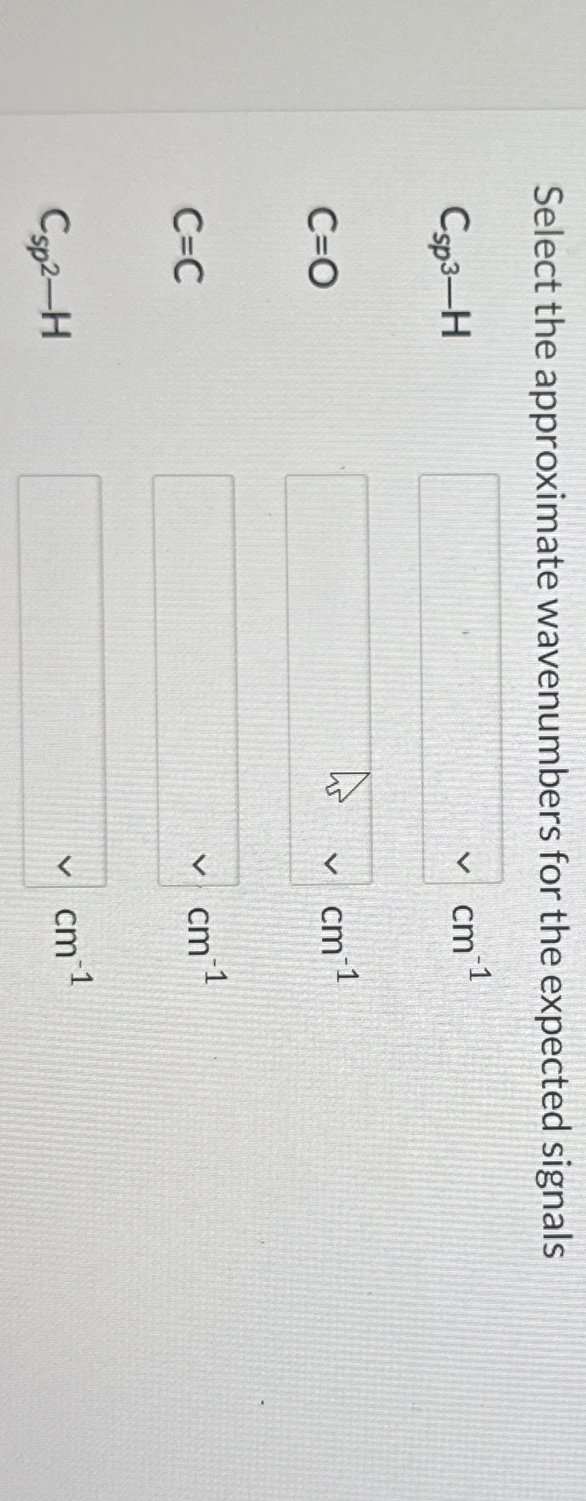 Solved Select the approximate wavenumbers for the expected | Chegg.com