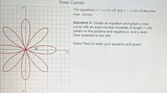 Solved 10 Rose Curves The equations r= a cos no and r=a sin | Chegg.com