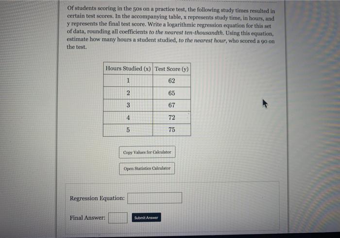 Solved of students scoring in the 50s on a practice test, | Chegg.com
