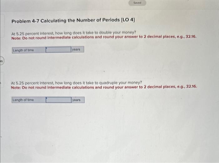 Solved Problem 4-7 Calculating the Number of Periods [LO 4] | Chegg.com