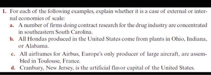 Solved 1. For each of the following examples, explain | Chegg.com