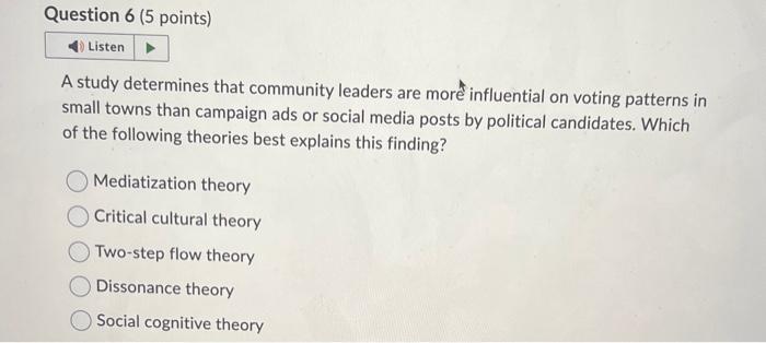 A study determines that community leaders are morê | Chegg.com