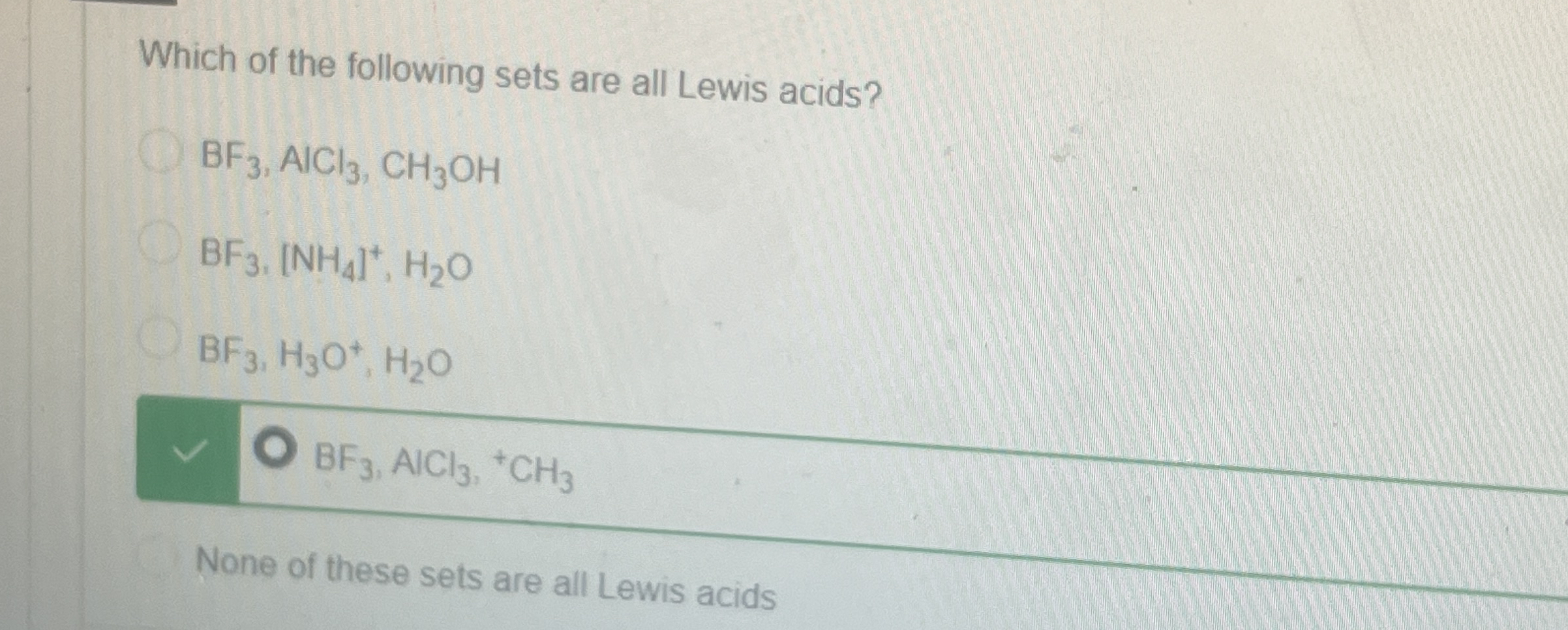 Solved Which of the following sets are all Lewis | Chegg.com