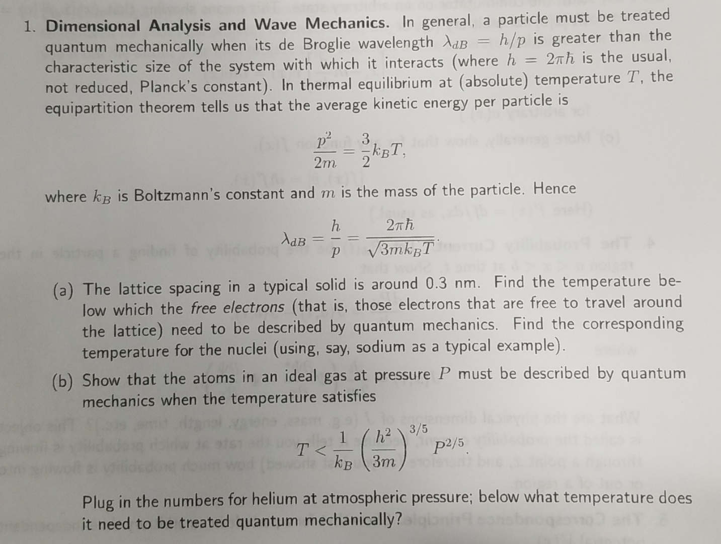 Solved Dimensional Analysis and Wave Mechanics. In general, | Chegg.com