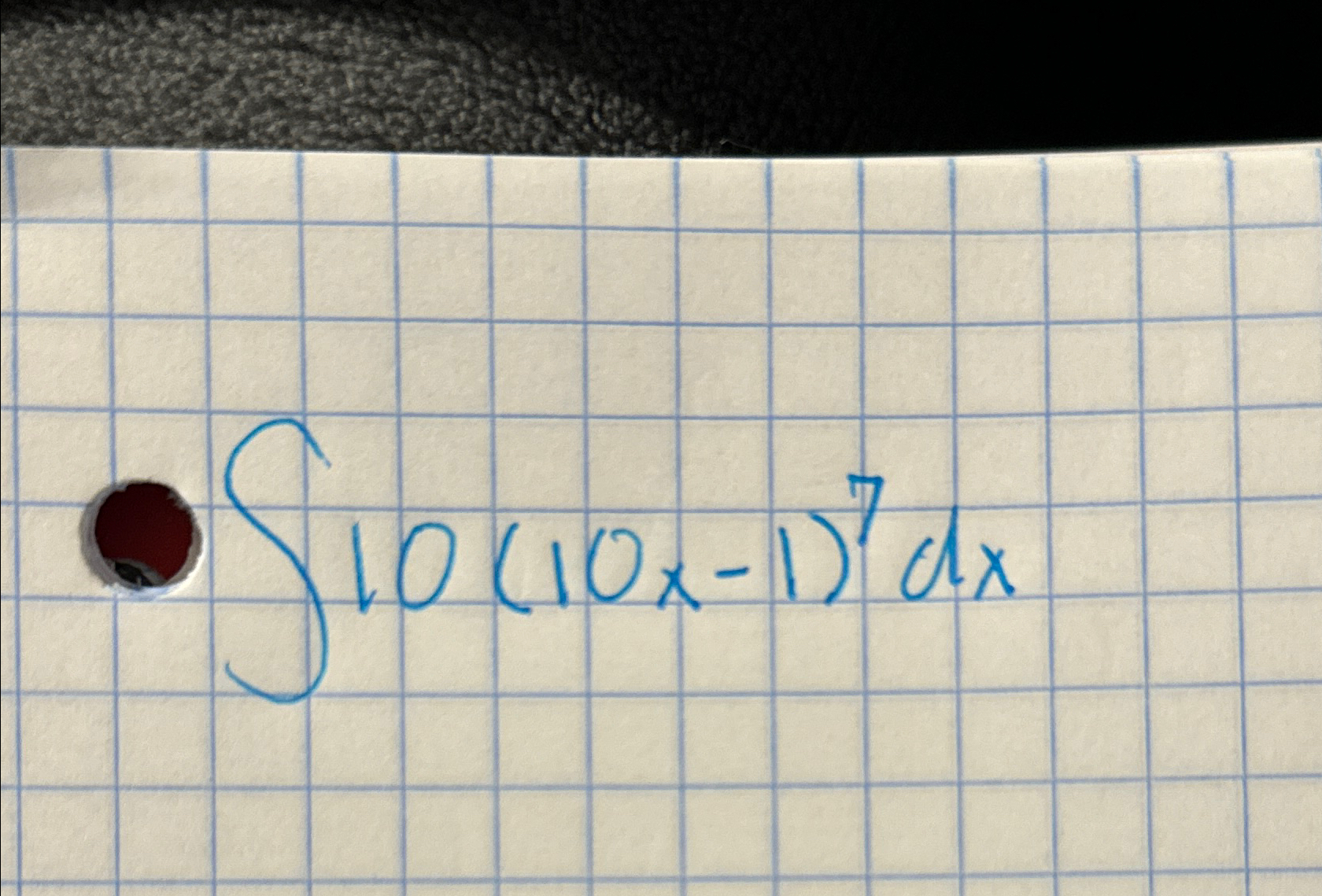 Solved ∫﻿﻿10(10x-1)7dx | Chegg.com