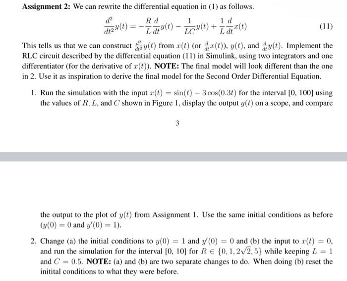 Assignment 2: We can rewrite the differential | Chegg.com