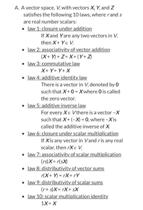 Solved If and are vectors in the vector space R?, where a, | Chegg.com