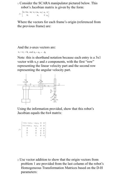Solved Consider the SCARA manipulator pictured below. This | Chegg.com