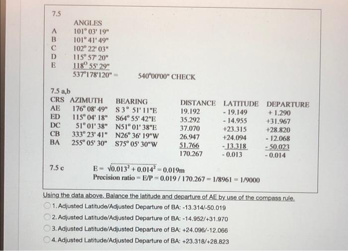 Solved 7.5cE=0.0132+0.0142=0.019 m Precision ratio | Chegg.com