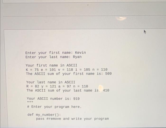 Solved \# Problem Two Write a Python function, my number(). | Chegg.com