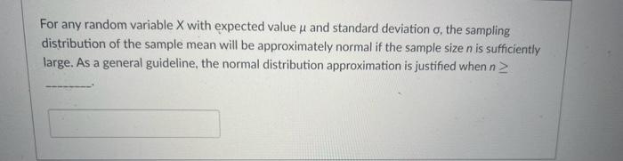 Solved For any random variable X with expected value μ and | Chegg.com