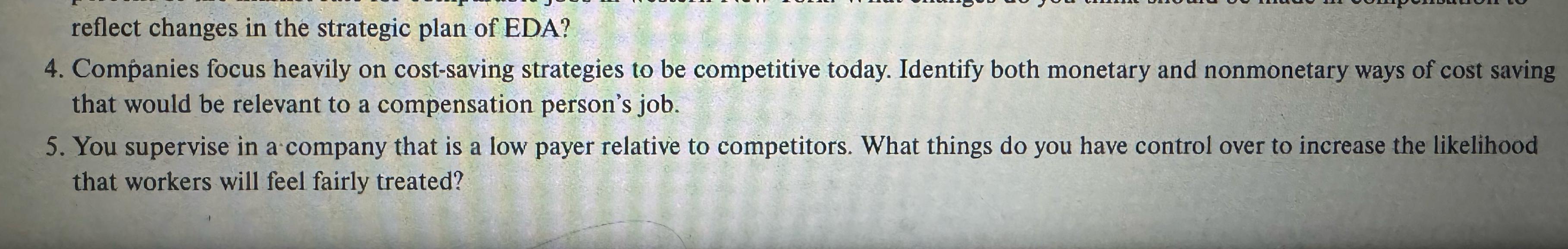 Solved reflect changes in the strategic plan of EDA?4. | Chegg.com
