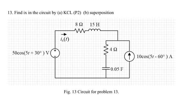 Solved 13. Find ix in the circuit by (a) KCL (P2) (b) | Chegg.com