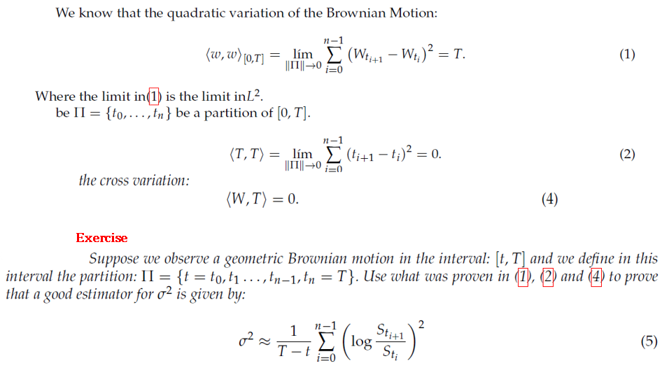 Solved We know that the quadratic variation of the Brownian | Chegg.com