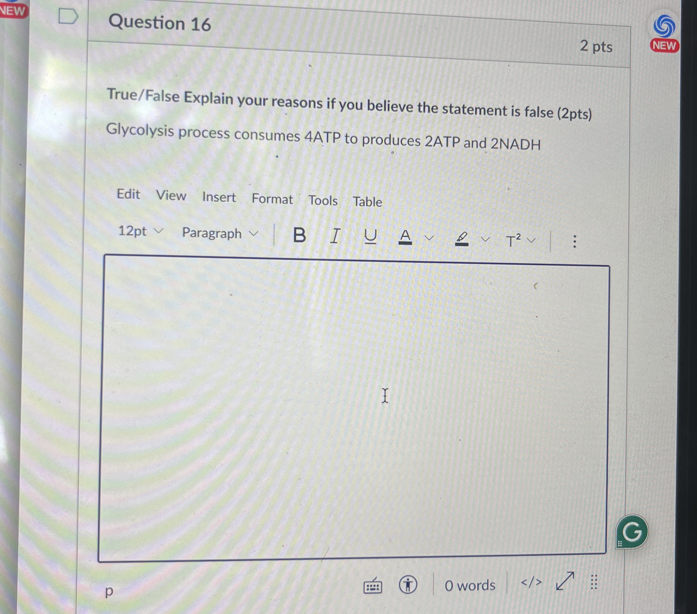 Solved VEWQuestion 162 ﻿ptsTrue/False Explain your reasons | Chegg.com