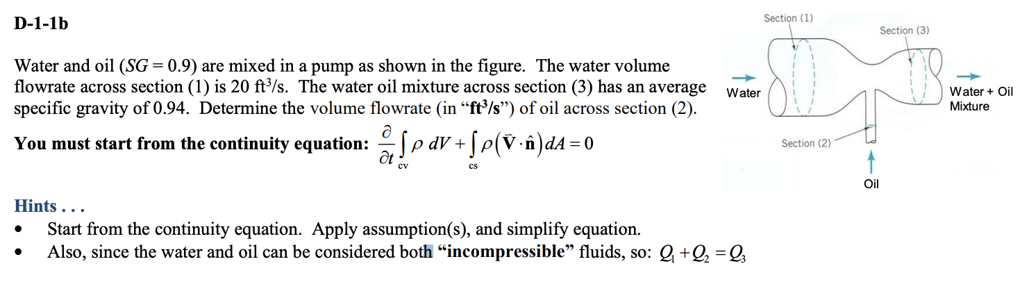 Solved Hints ...Start from the continuity equation. Apply | Chegg.com