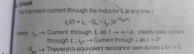Solved The transient current through the inductor L ﻿at any | Chegg.com