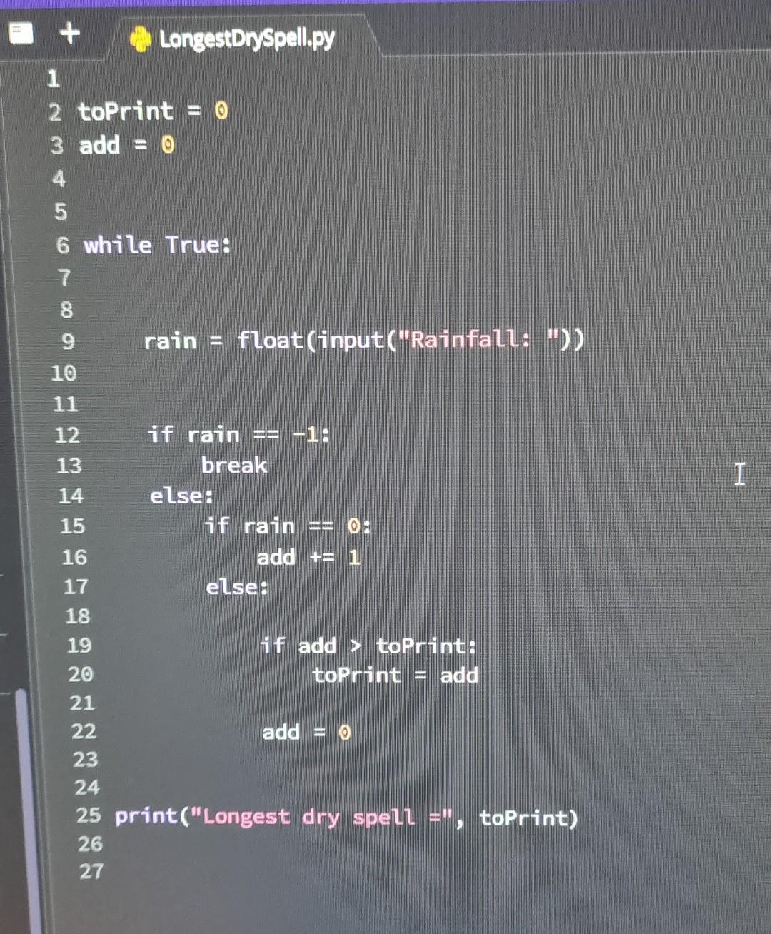 Solved Tutor Demo Specification: Read in rainfall until the | Chegg.com