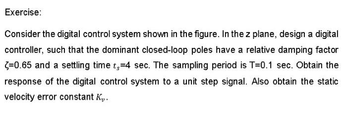 Solved Exercise: Consider the digital control system shown | Chegg.com