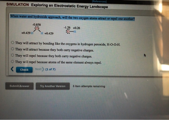 Solved (References SIMULATION Exploring an Electrostatic | Chegg.com