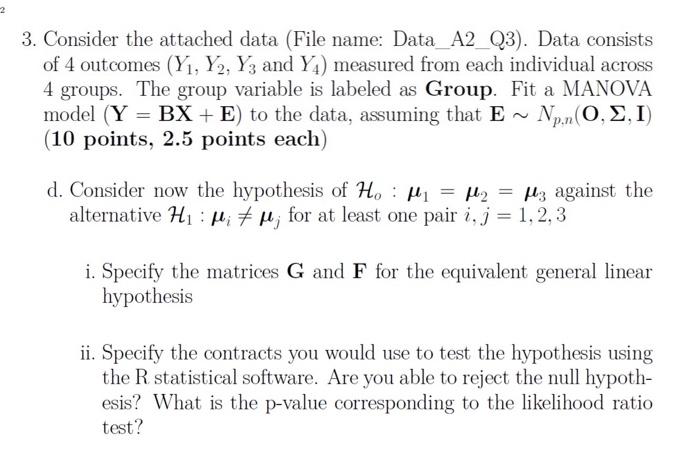 Solved The data set used in the question is a csv file with | Chegg.com