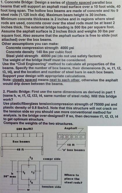 Solved Concrete Bridge: Design a series of closely spaced | Chegg.com