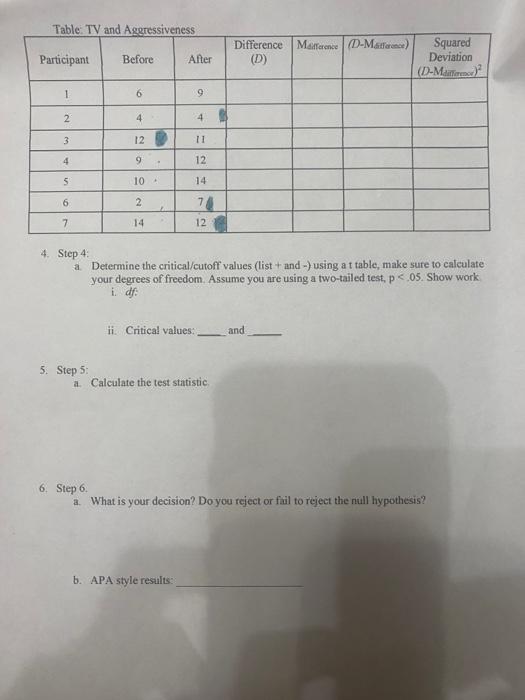Solved 1. (Table: TV and Aggressiveness) In a fictional | Chegg.com