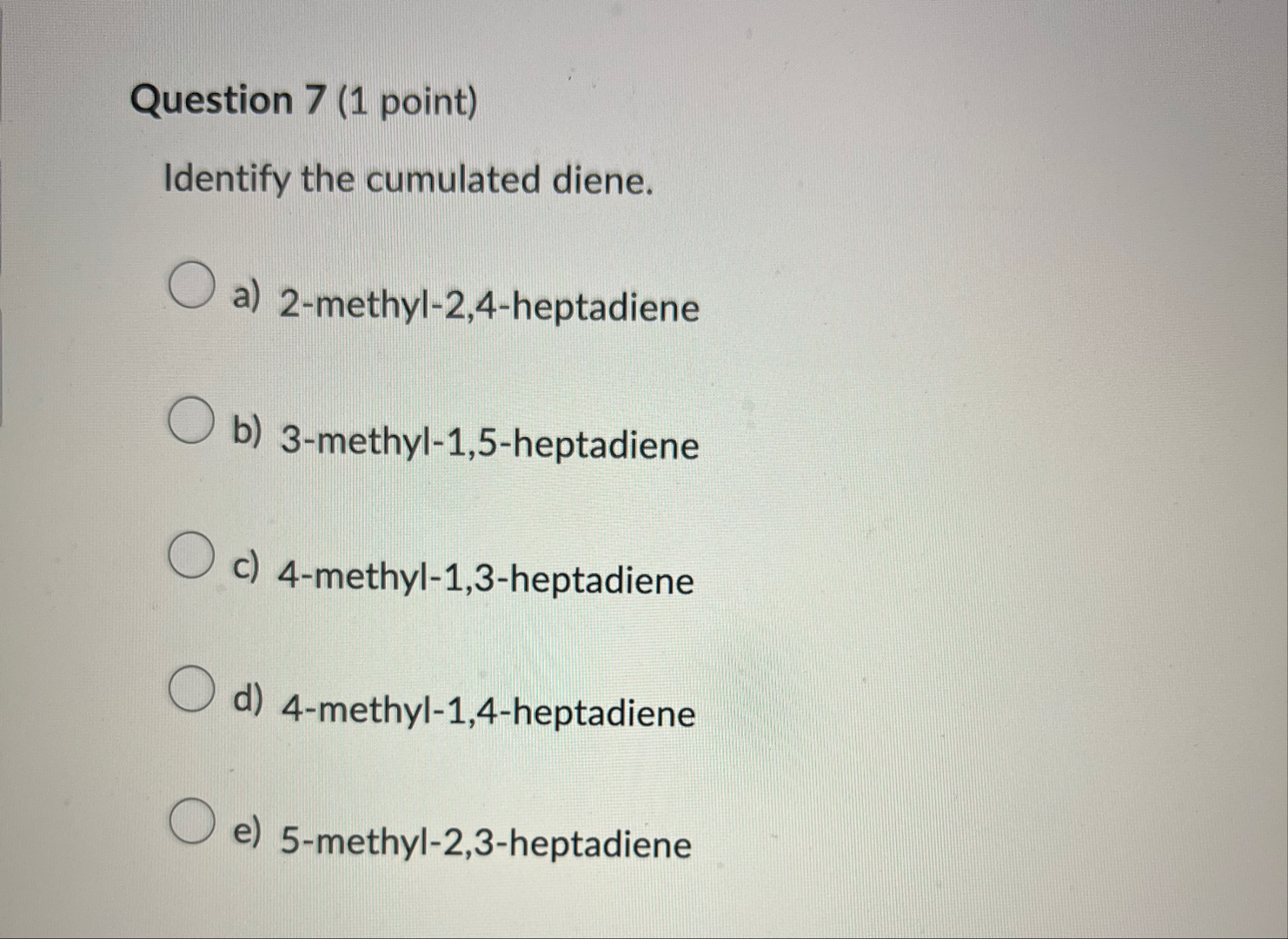 Solved Question 7 (1 ﻿point)Identify the cumulated | Chegg.com