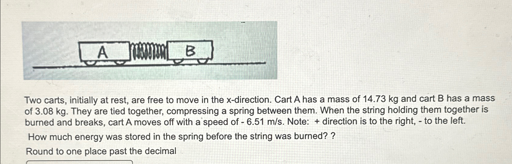 Solved Two carts, initially at rest, are free to move in the | Chegg.com
