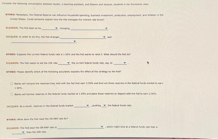 Solved Consider the following conversation between Kyoko, a | Chegg.com