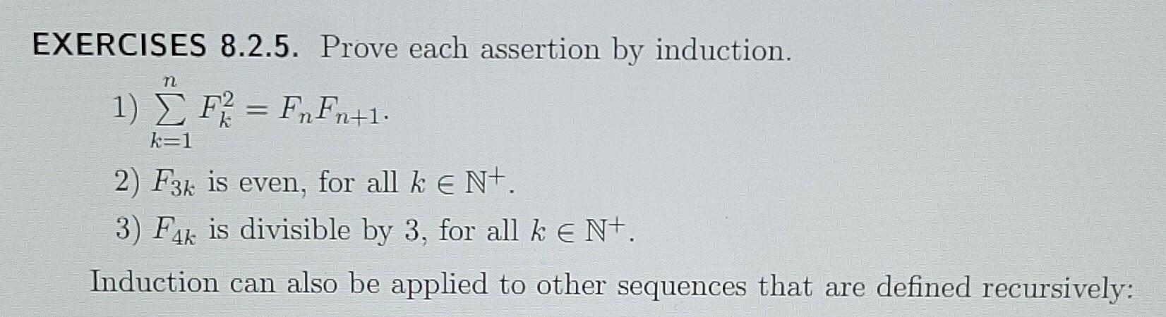 Solved Exercises 825 Prove Each Assertion By Induction N