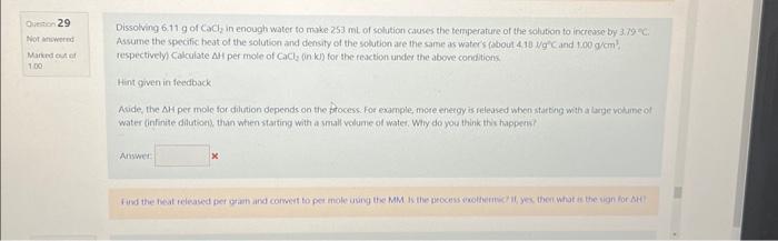 Solved Dissolving 6.11 g of CaCh2 in enough water to mike | Chegg.com