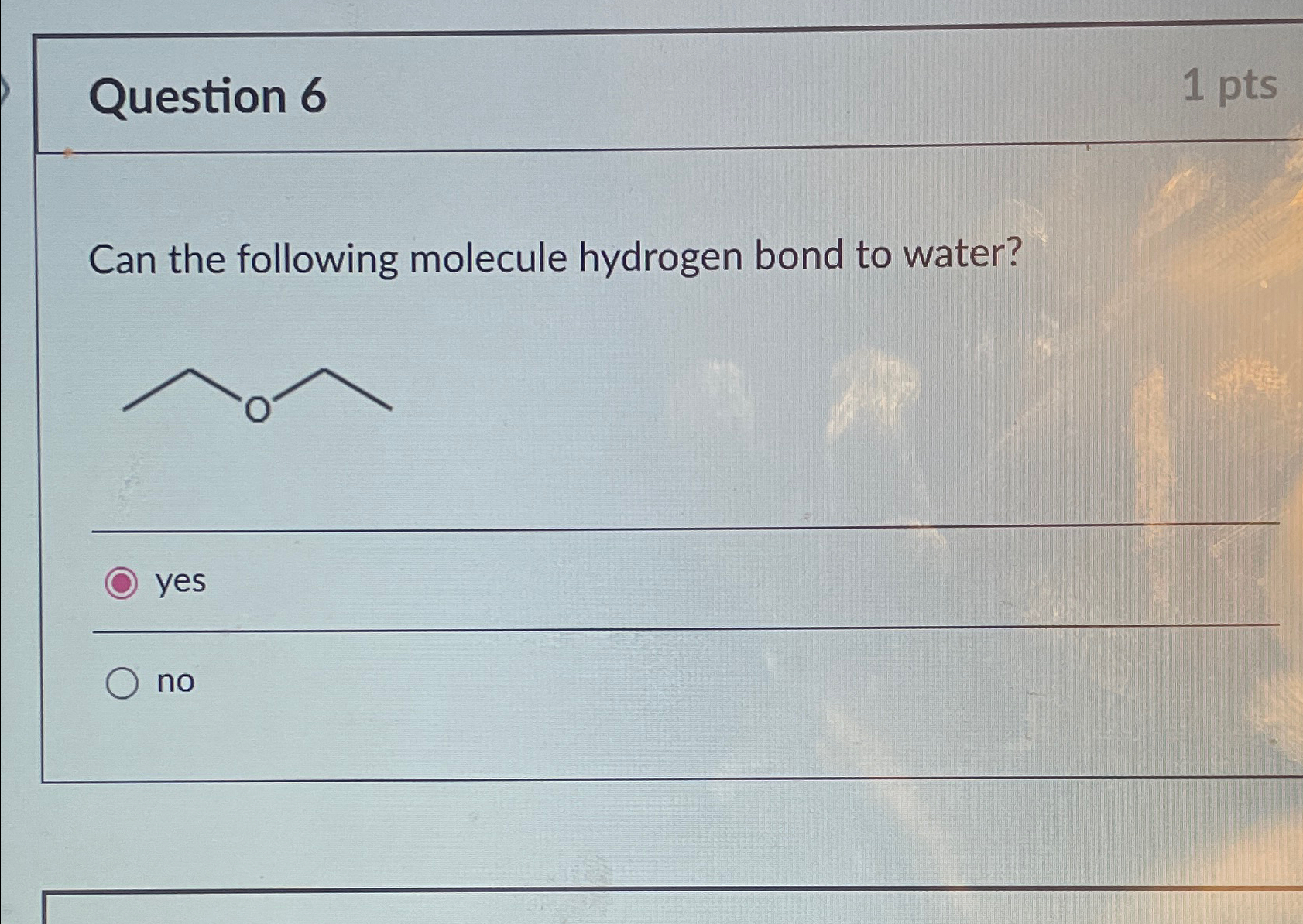 Solved Question 61ptsCan the following molecule hydrogen | Chegg.com