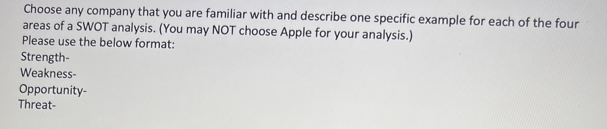 Solved Choose any company that you are familiar with and | Chegg.com