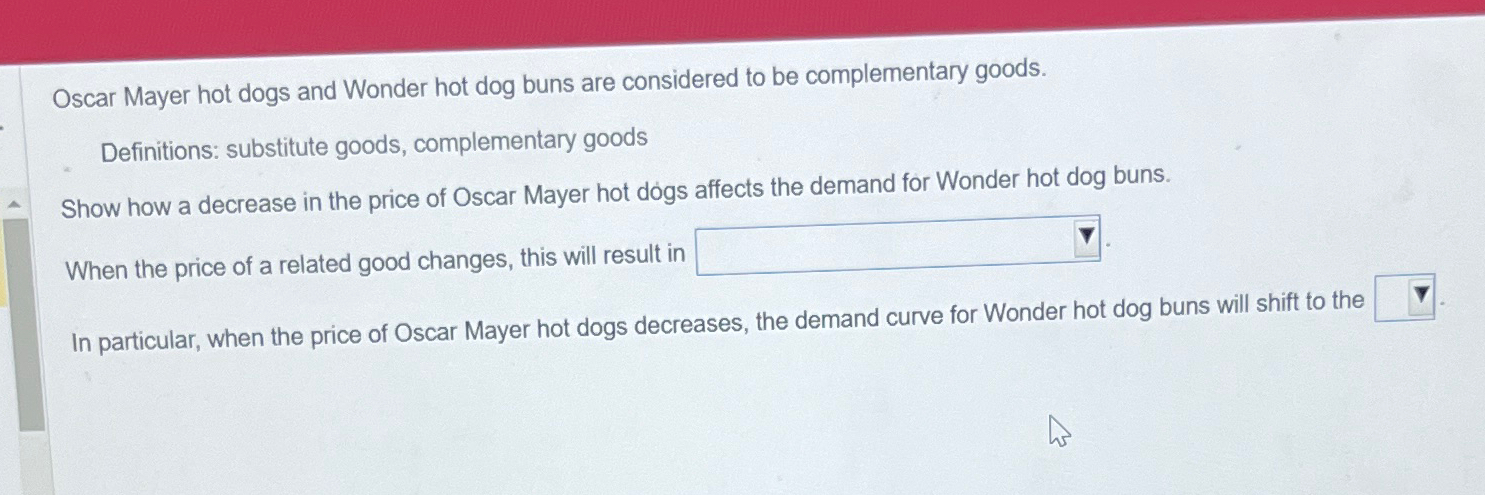 Solved Oscar Mayer hot dogs and Wonder hot dog buns are | Chegg.com