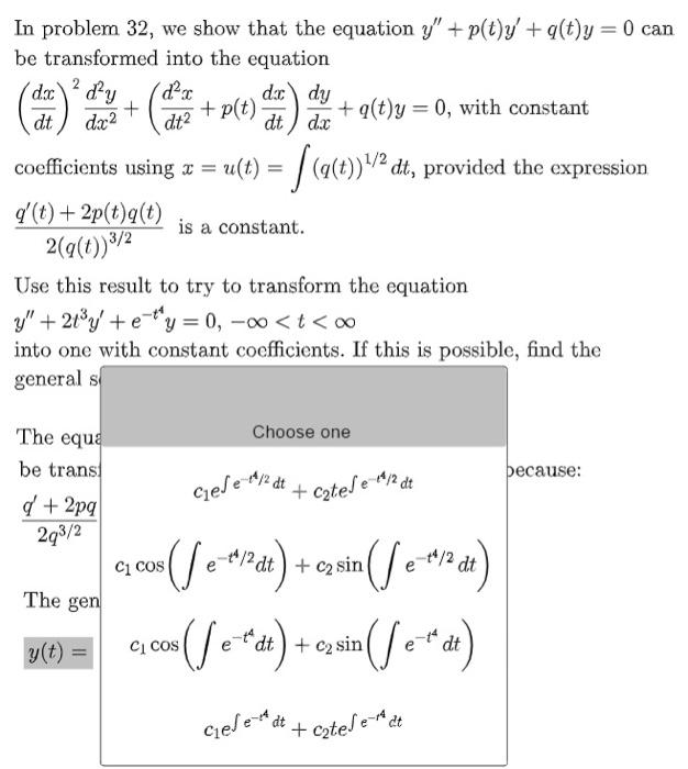 Solved In problem 32, we show that the equation | Chegg.com