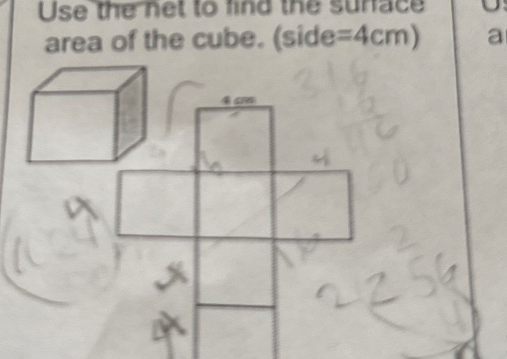Solved area of the cube. side =4cm )a | Chegg.com