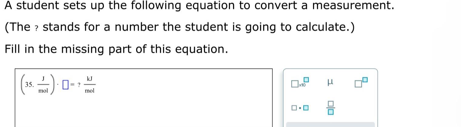 Solved A student sets up the following equation to convert a | Chegg.com