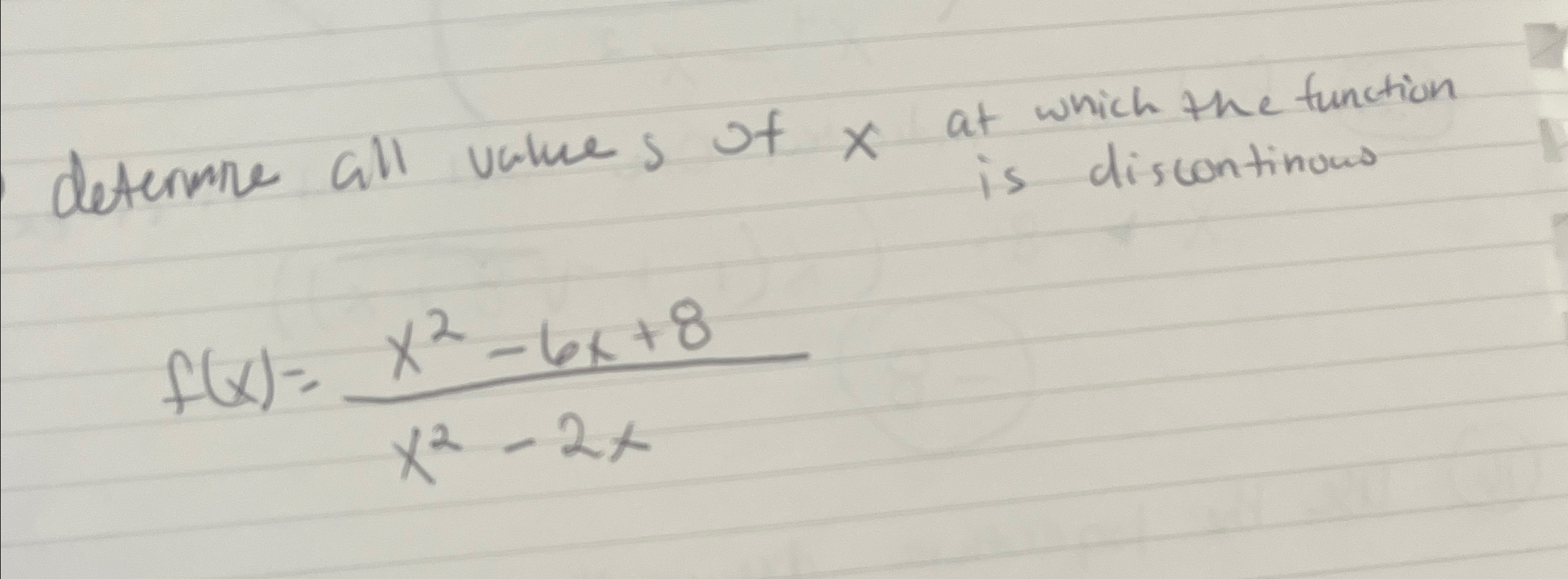 Solved determine all values of x ﻿at which the function is | Chegg.com