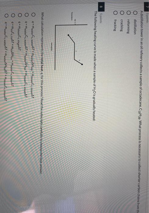 Solved SIE 5 points A straight octane chain (CH) burns | Chegg.com