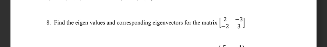 Solved Find the eigen values and corresponding eigenvectors | Chegg.com