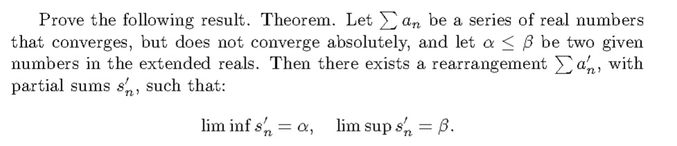 Solved Prove the following result. Theorem. Let ∑??an ﻿be a | Chegg.com