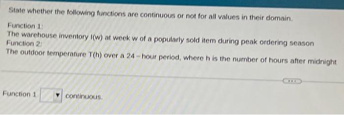 Solved State whether the following functions are continuous | Chegg.com