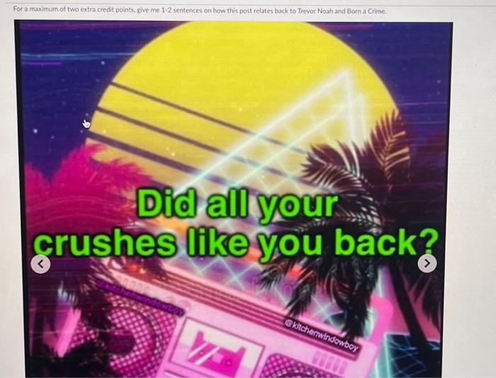 how does this meme relate to trevor noah AND born a | Chegg.com