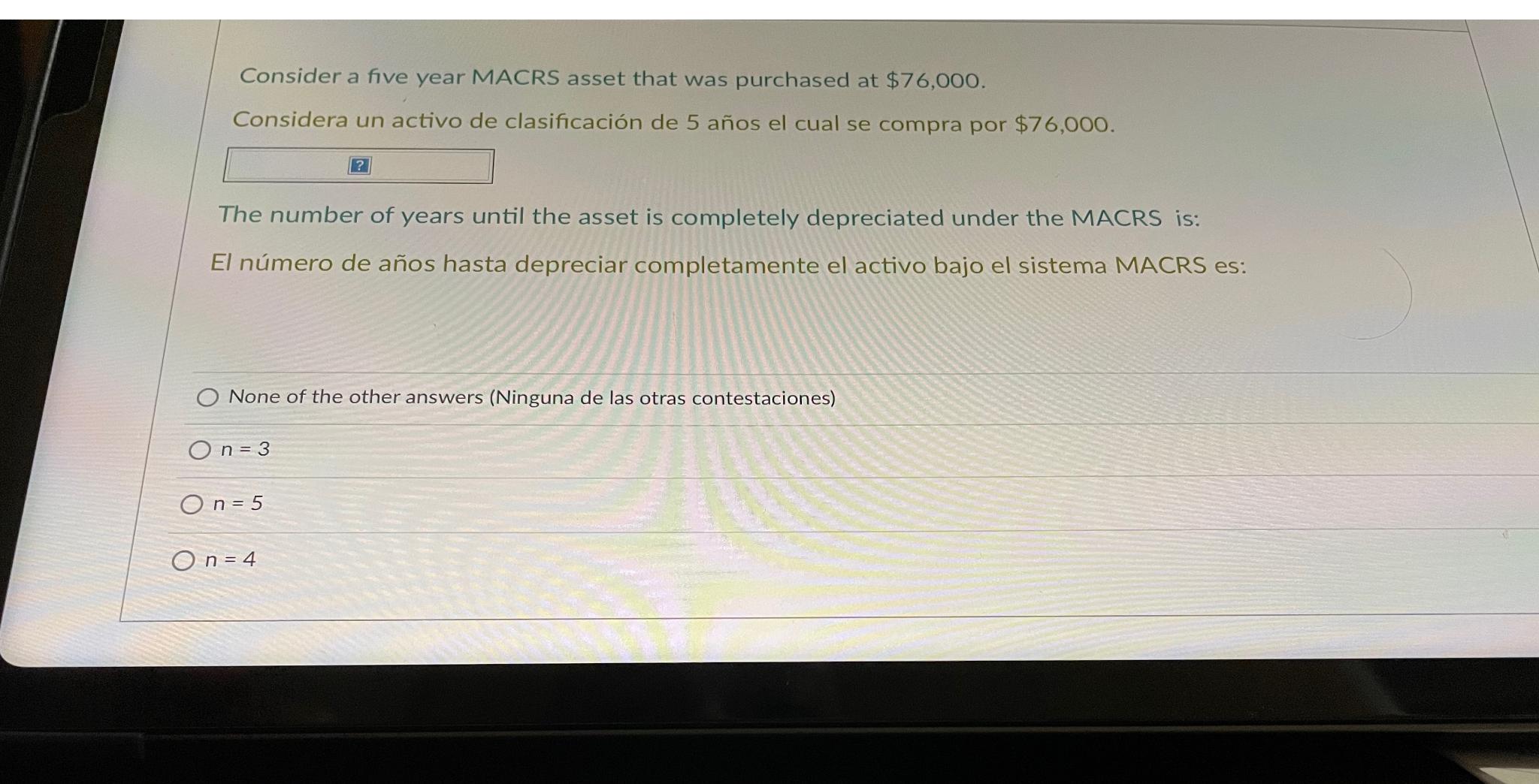 Solved Consider a five year MACRS asset that was purchased | Chegg.com