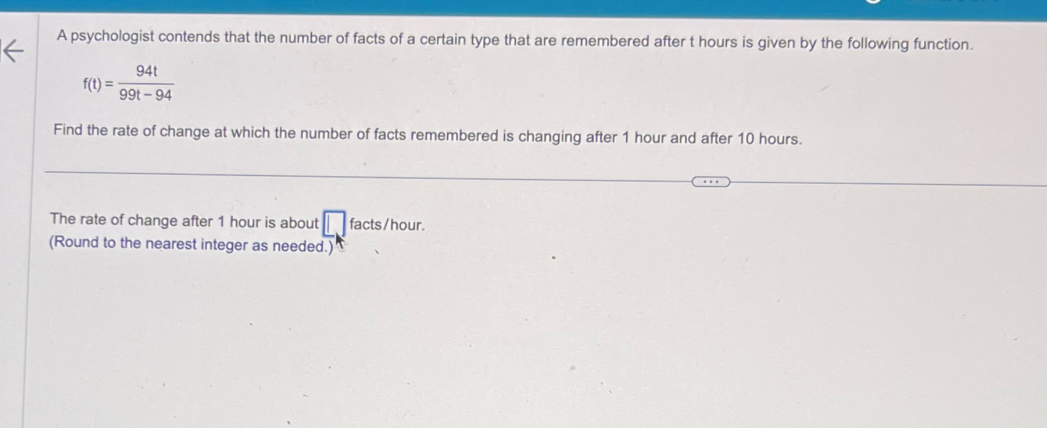 Solved A psychologist contends that the number of facts of a | Chegg.com